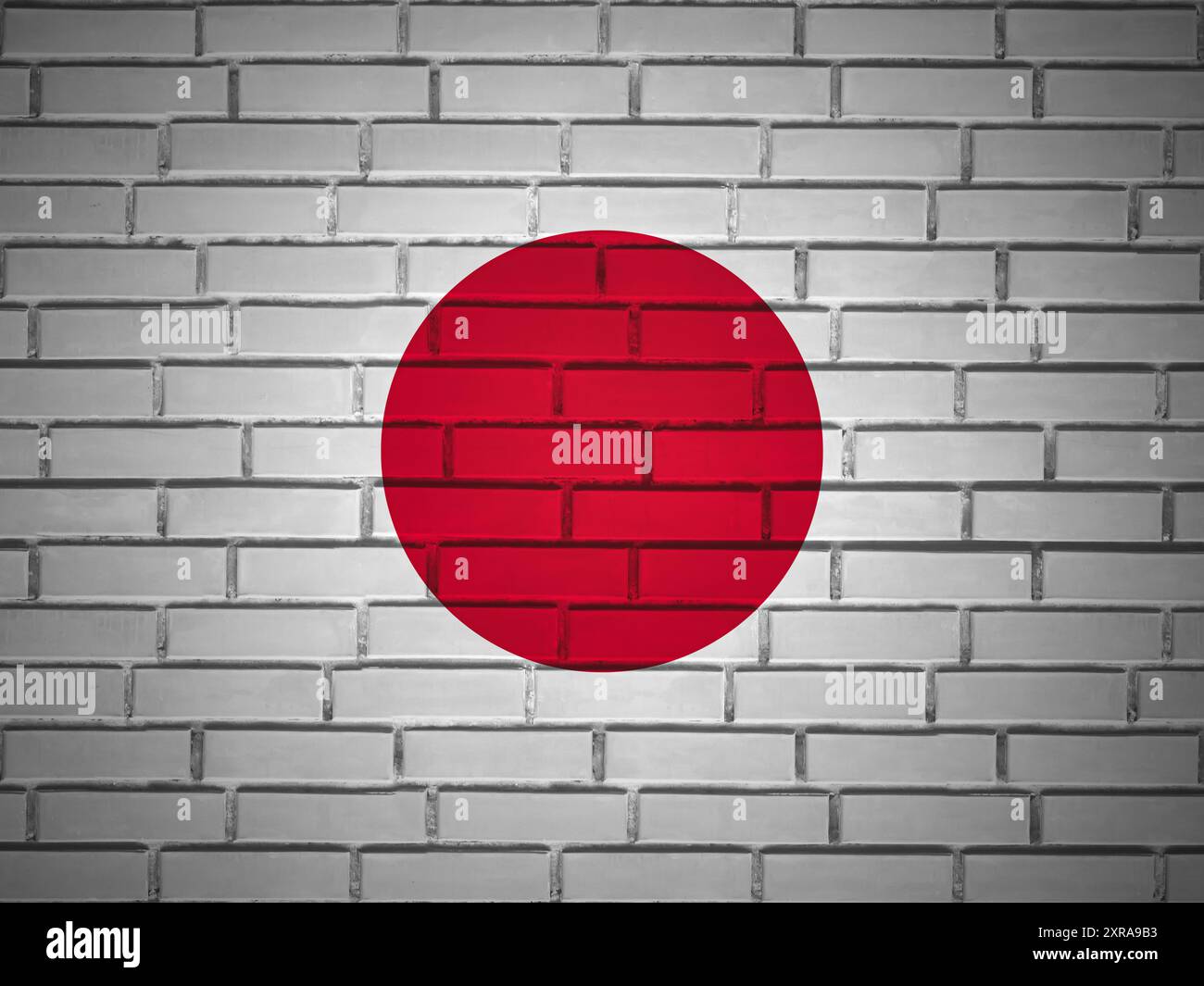 Brick wall Japan flag background. 3d illustration Stock Photo - Alamy
