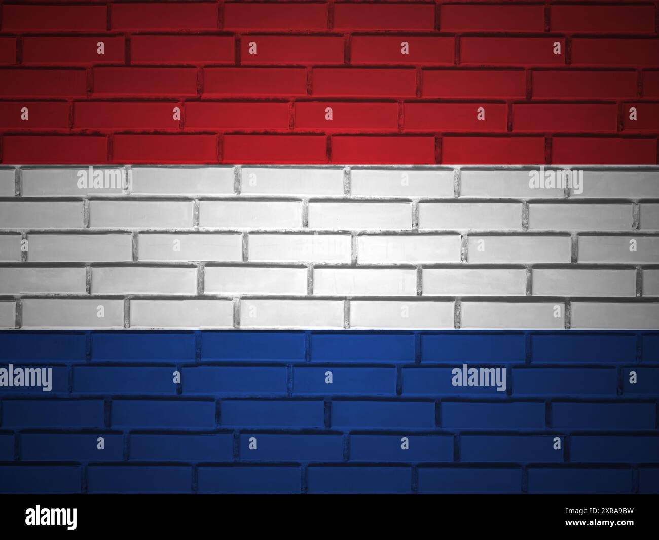 Brick wall Netherlands flag background. 3d illustration Stock Photo - Alamy