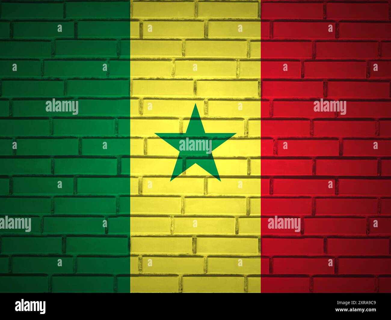 Brick wall Senegal flag background. 3d illustration Stock Photo - Alamy