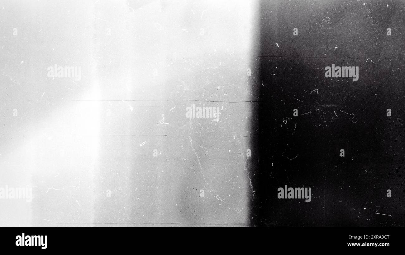 Blank grained film strip texture background with heavy grain, dust and ...