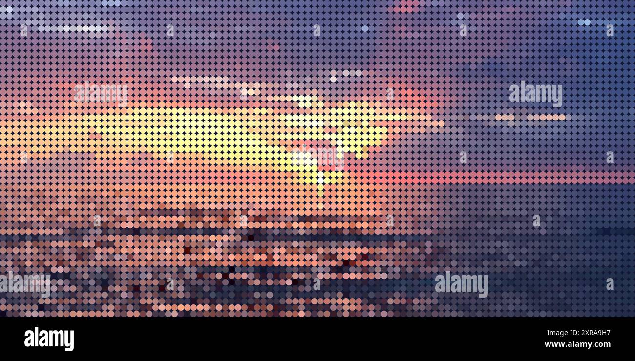 Pixelated image sunset Stock Vector Images - Alamy