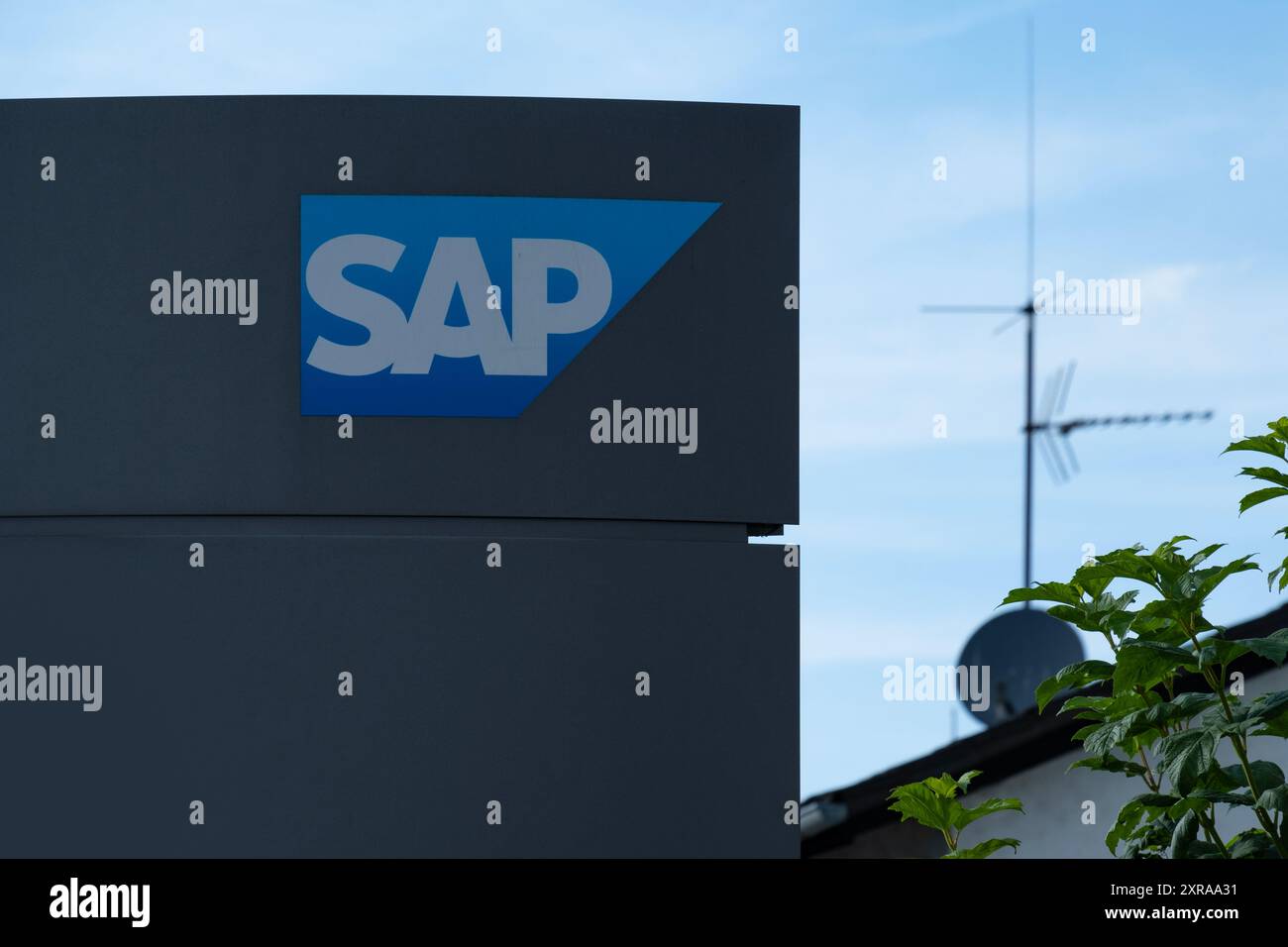 SAP SE logo prominently displayed on modern corporate headquarters ...