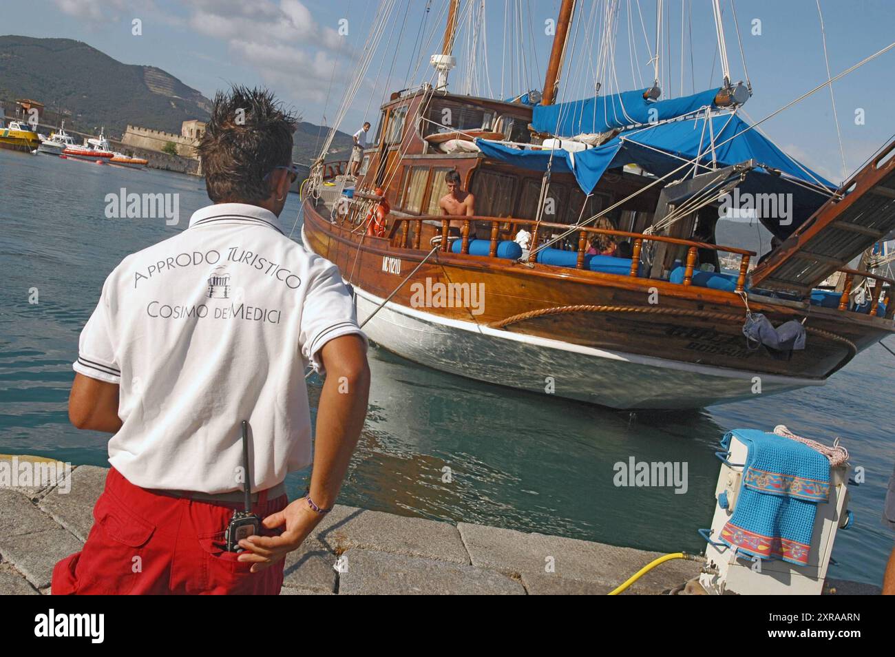 - Portoferraio (Island of Elba), sailor of the tourist port moors great ...
