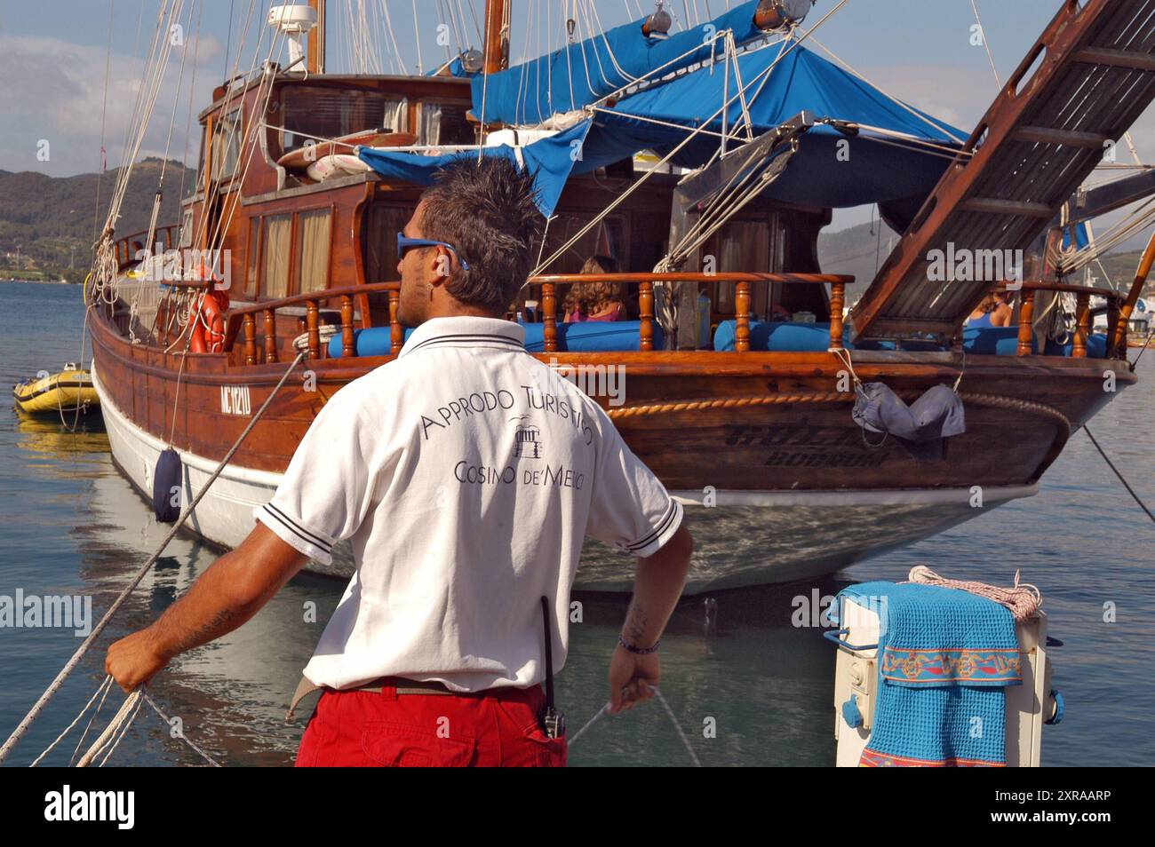 - Portoferraio (Island of Elba), sailor of the tourist port moors great ...