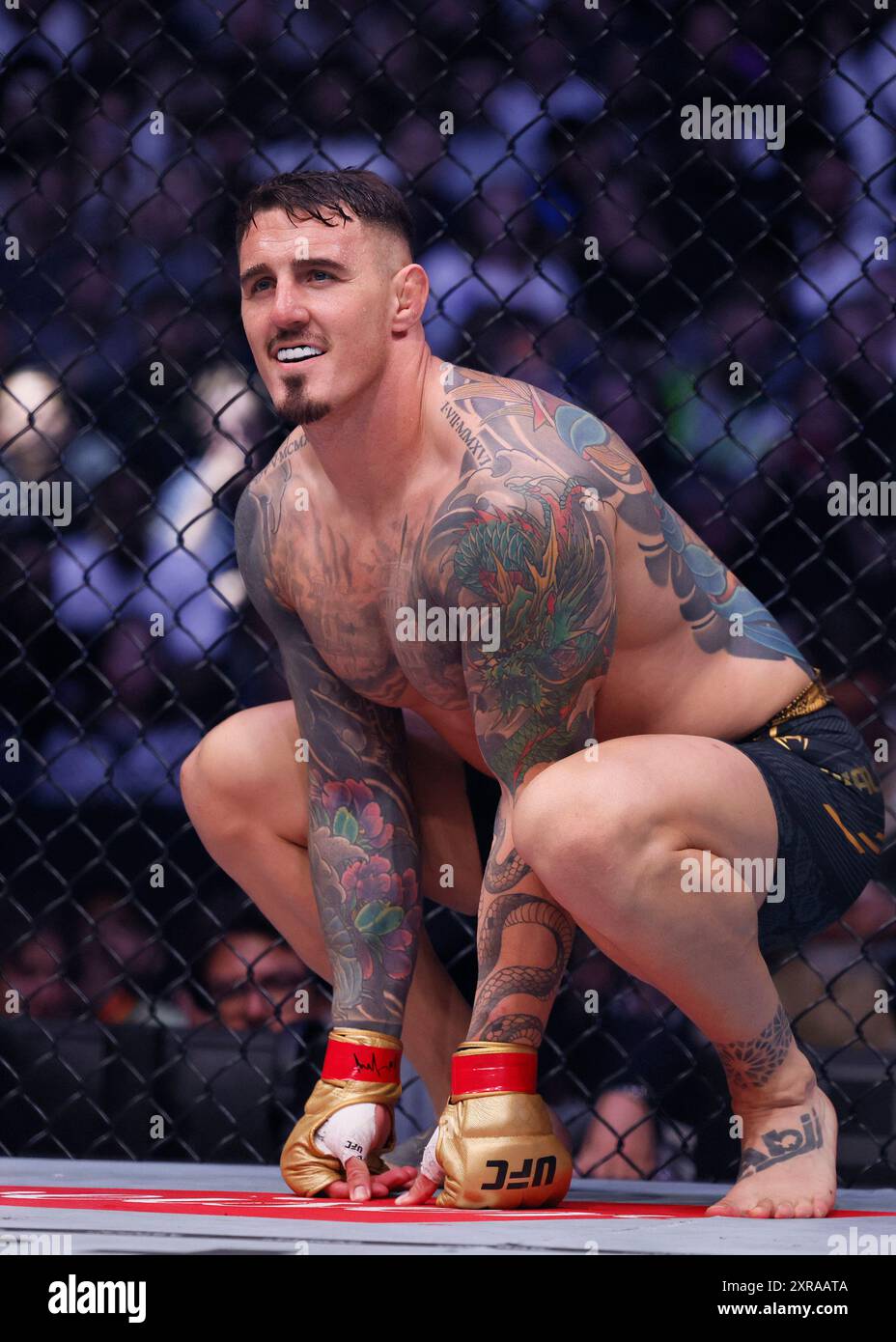 Tom Aspinall during the Heavyweight fight at the Co-op Live Arena ...