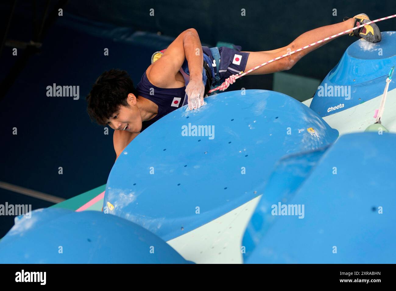 Sorato Anraku of Japan competes in the men's boulder and lead, lead ...
