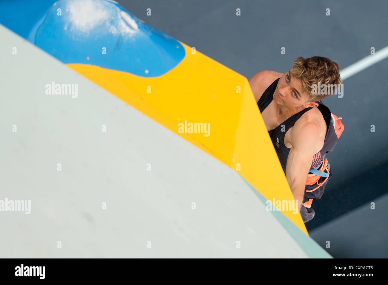 Toby Roberts of Great Britain competes in the men's boulder and lead ...