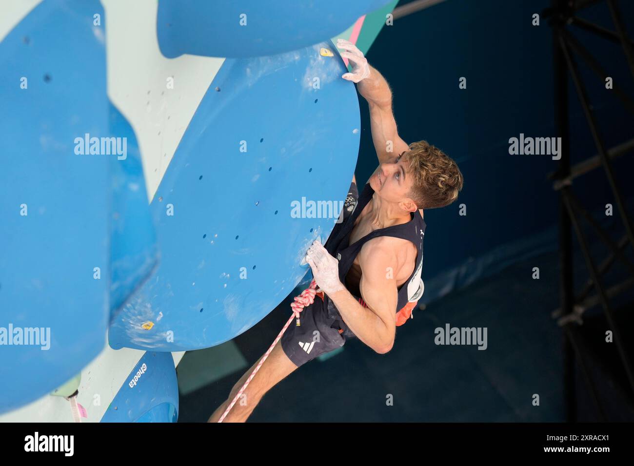 Toby Roberts of Great Britain competes in the men's boulder and lead ...