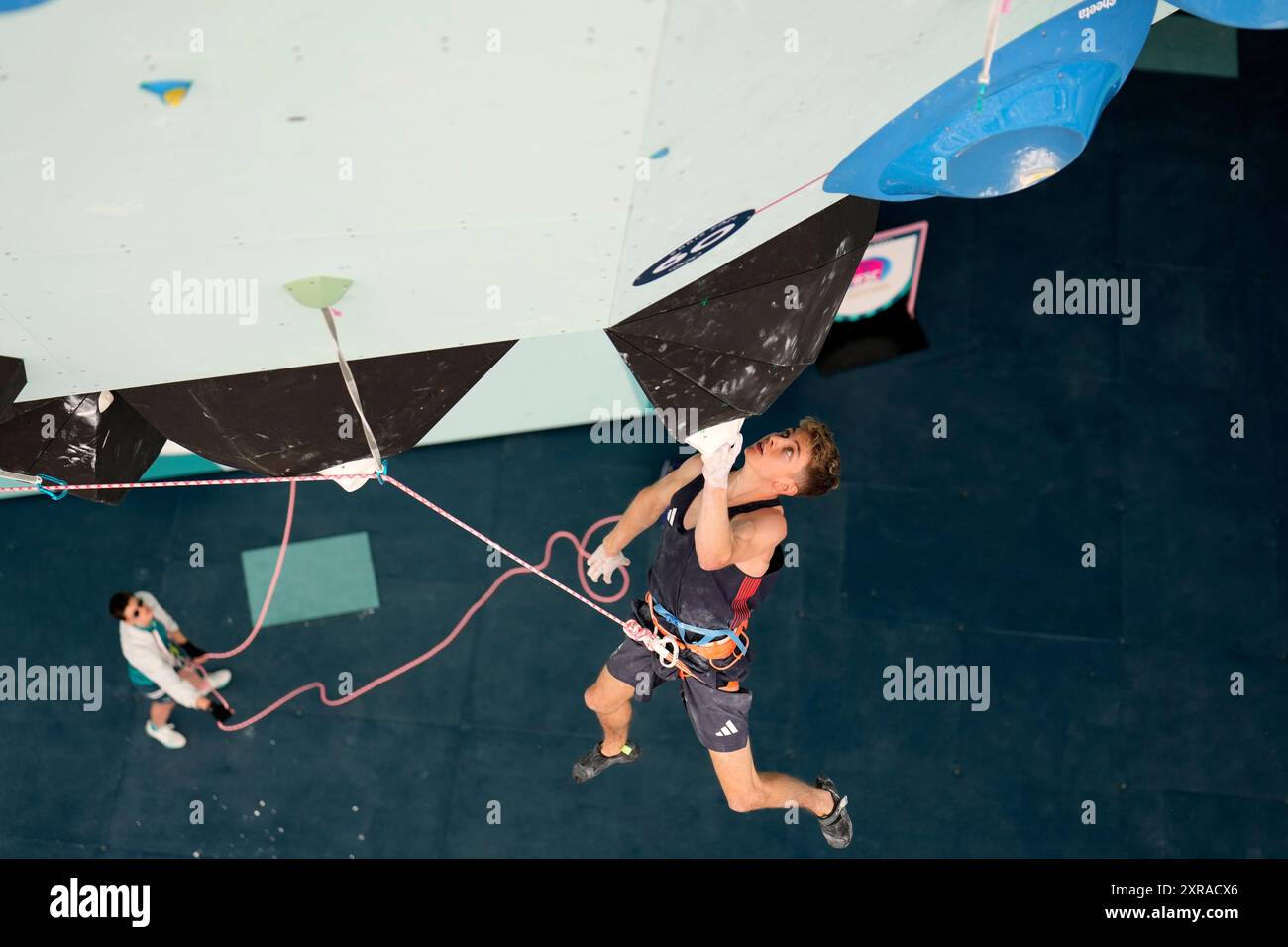 Toby Roberts of Great Britain competes in the men's boulder and lead ...