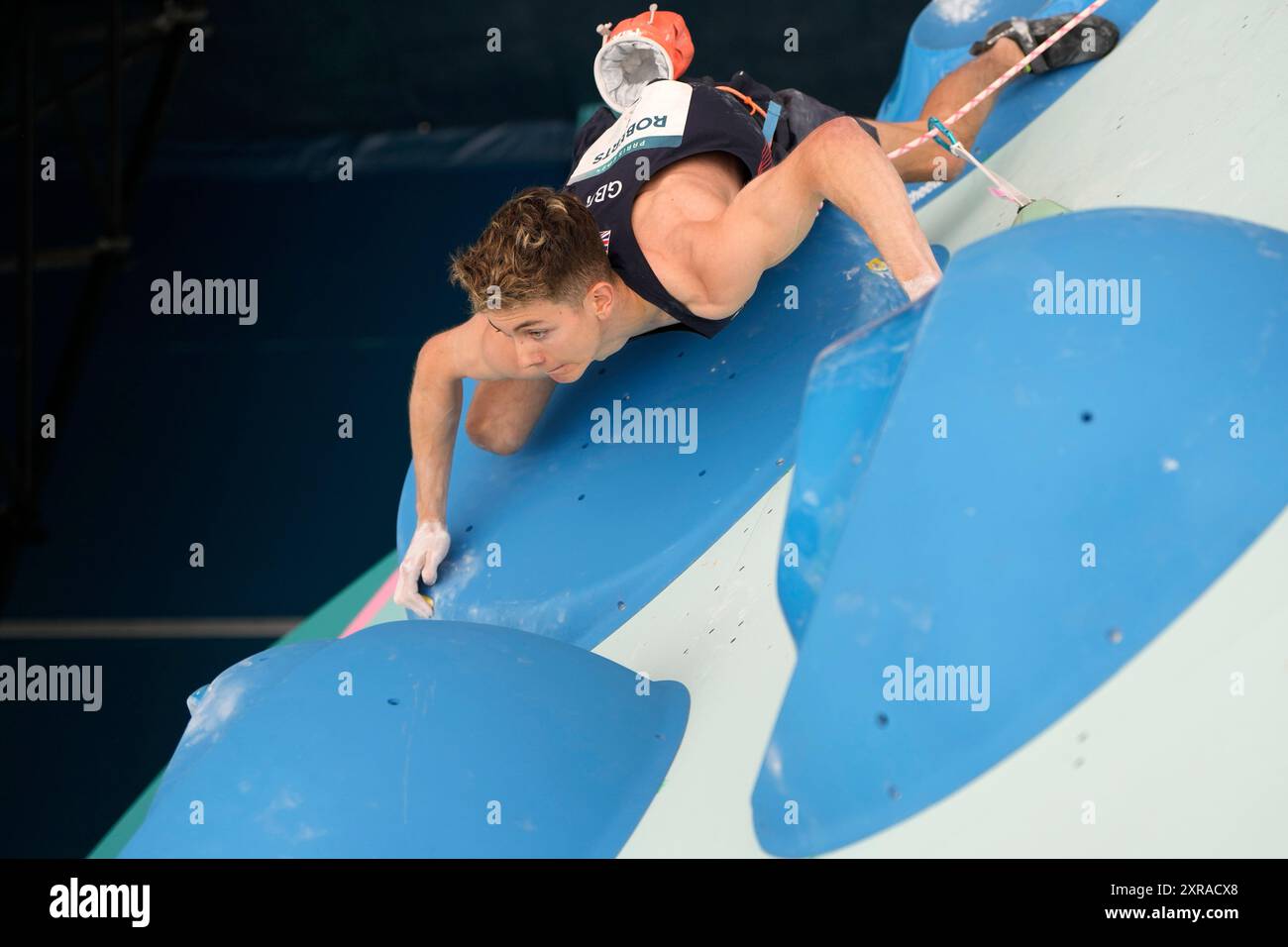 Toby Roberts of Great Britain competes in the men's boulder and lead ...