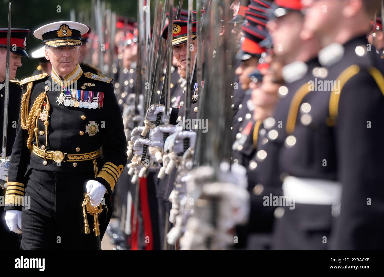 Chief of the Defence Staff Admiral Sir Tony Radakin (left) inspects ...