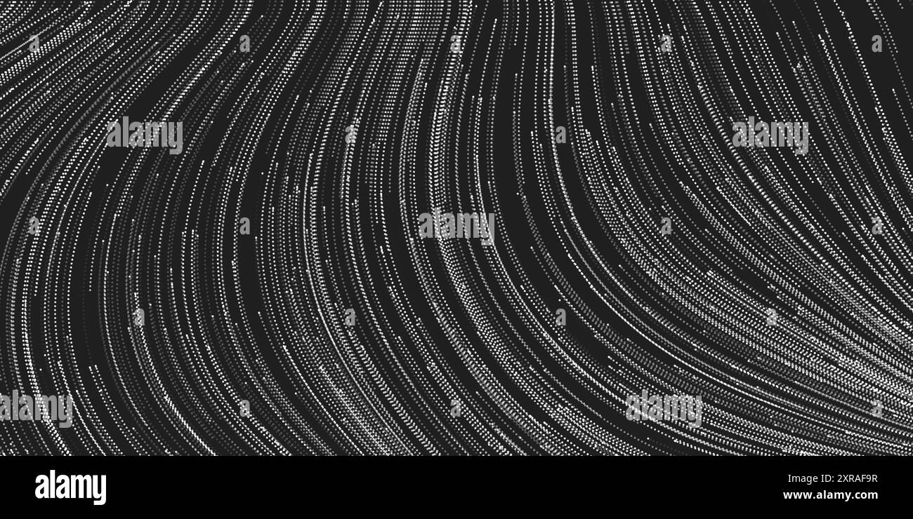 Black and White Moving Particles in Curving Lines - Modern Style ...