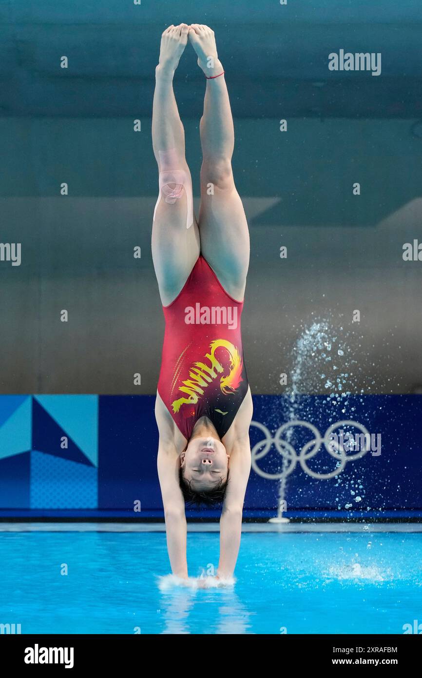 China's Chen Yiwen competes in the women's 3m springboard diving final ...