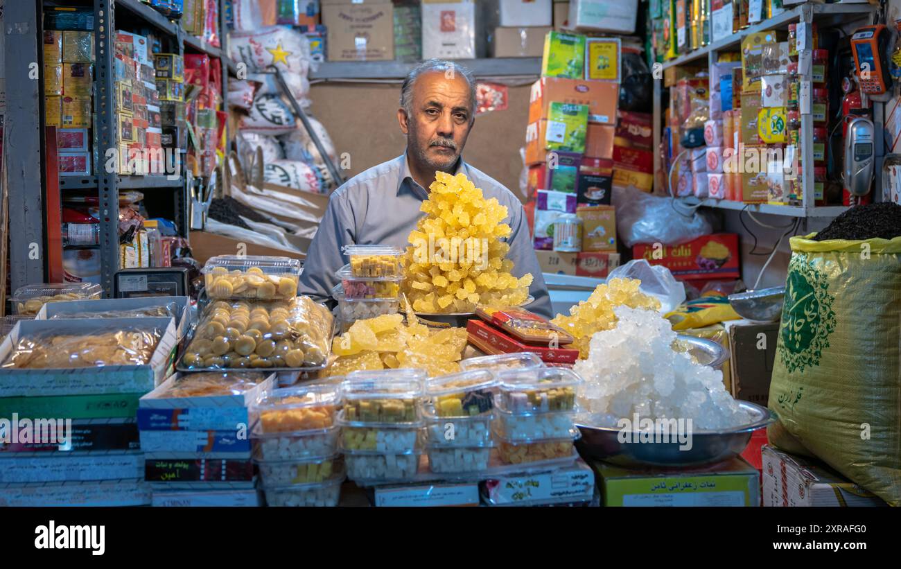 Isfahan, Iran - 30 April 2019: Portrait of an Iranian man selling ...