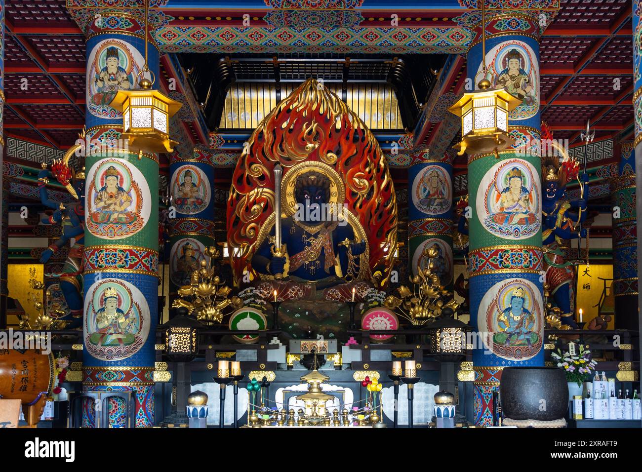 Narita, Japan - July 23 2024: The Fudo Myo-o Buddha statue enchrined in ...