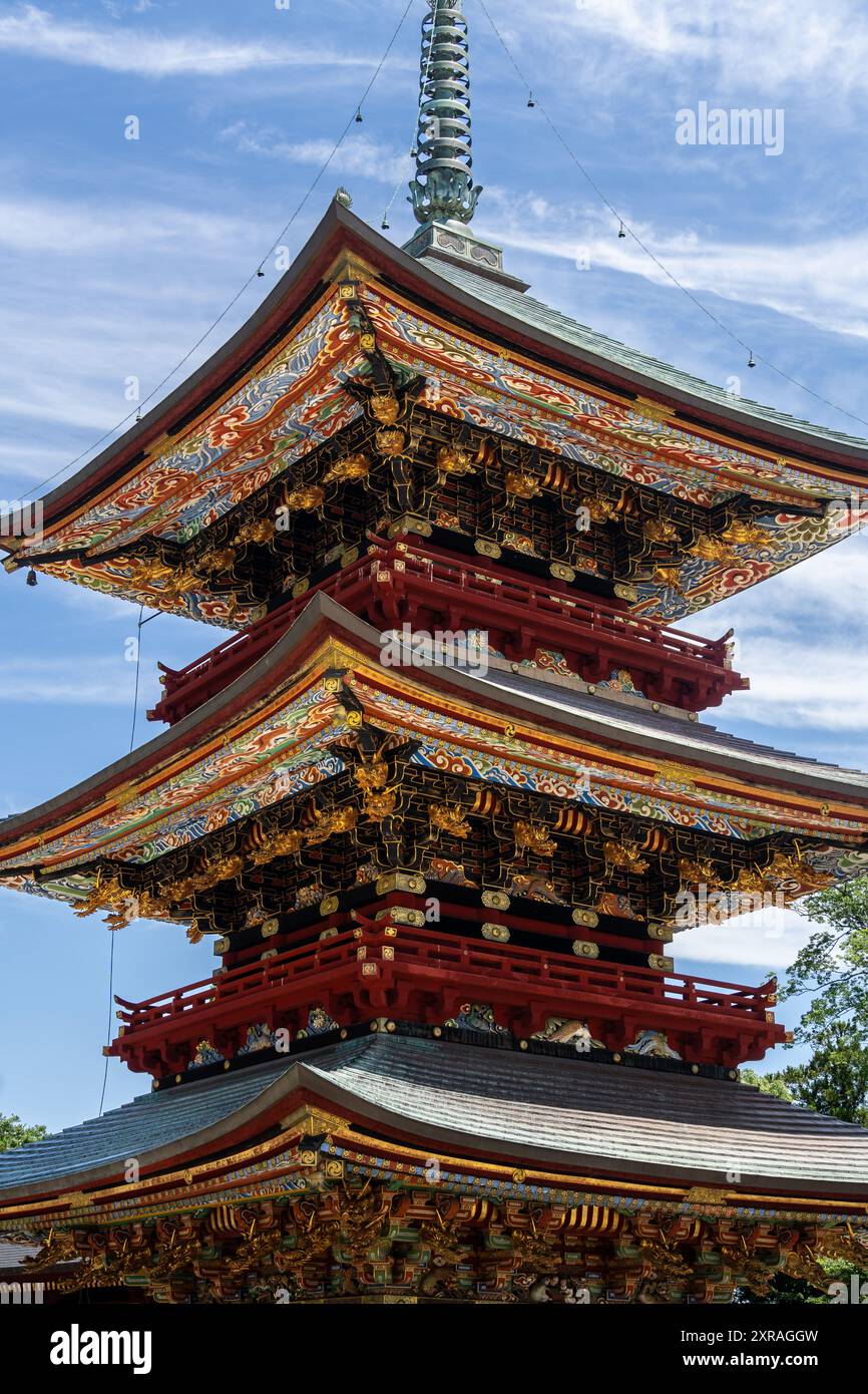 Narita, Japan - July 23 2024: Exterior view of the three-story Pagoda ...