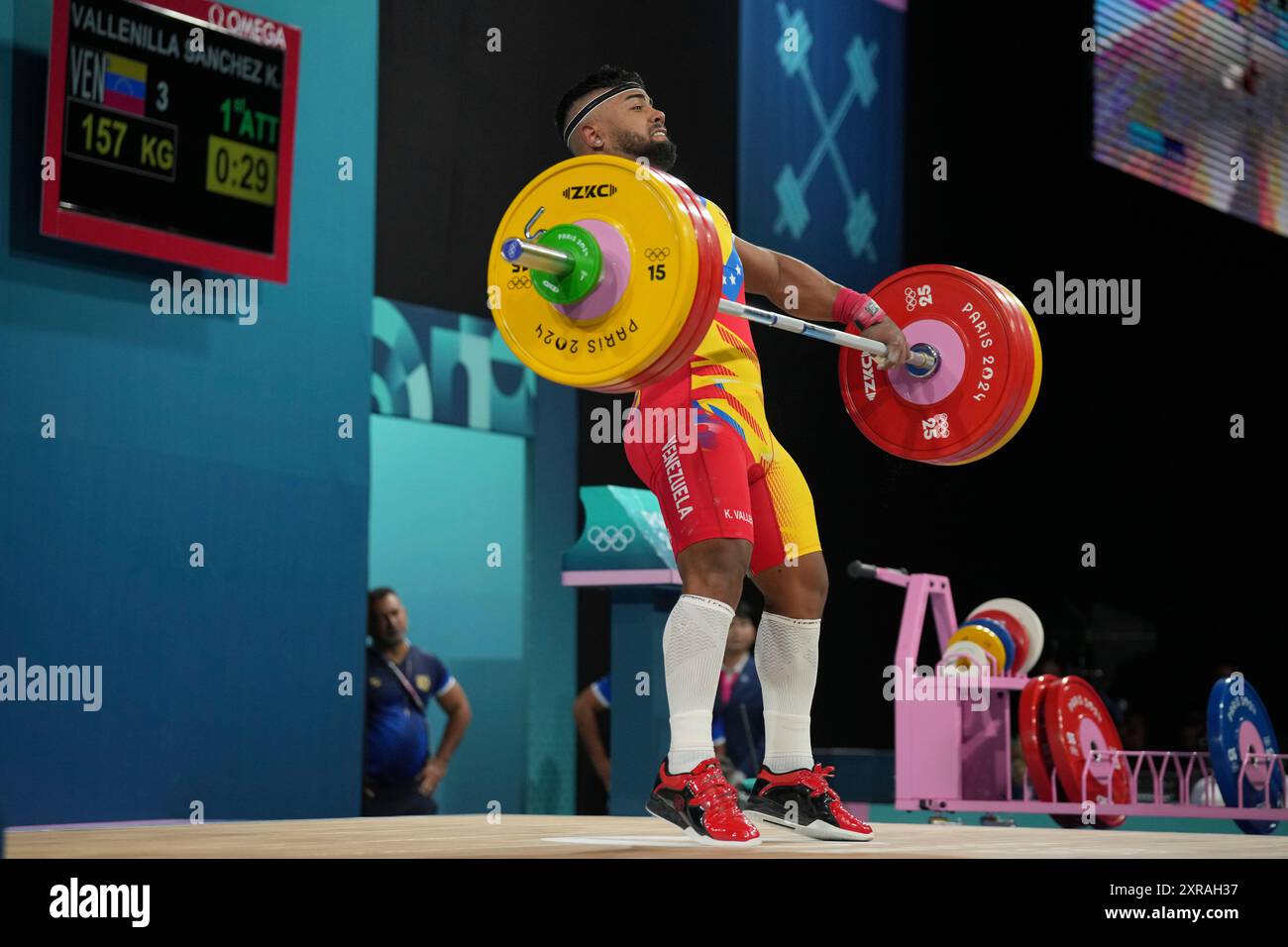 Keydomar Vallenilla Sanchez of Venezuela competes during the men's 89kg ...