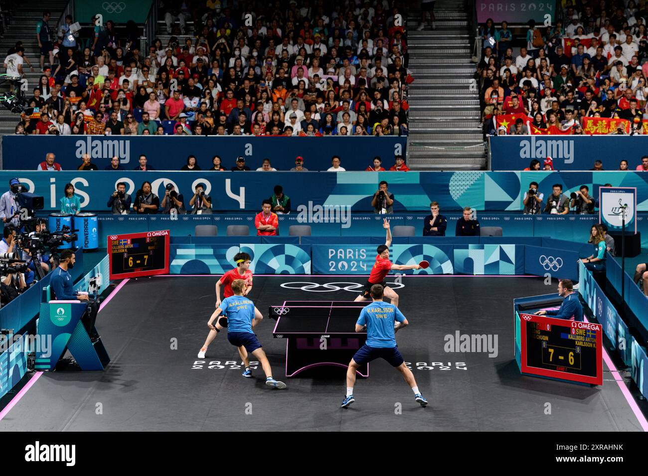Wang Chuqin and Ma Long of, China. , . in the men's team table tennis ...