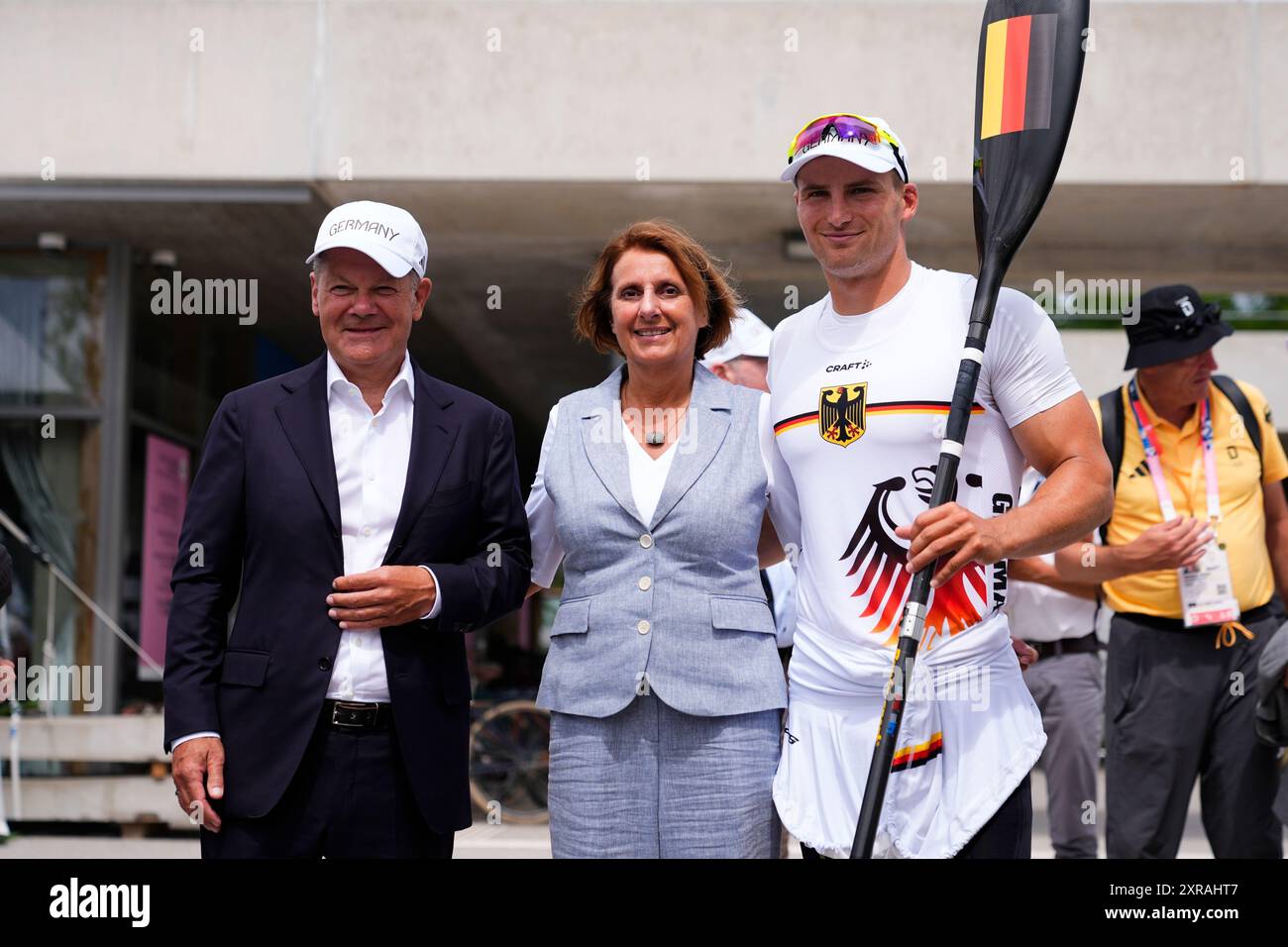 German Chancellor Olaf Scholz and his wife Britta Ernst pose with ...