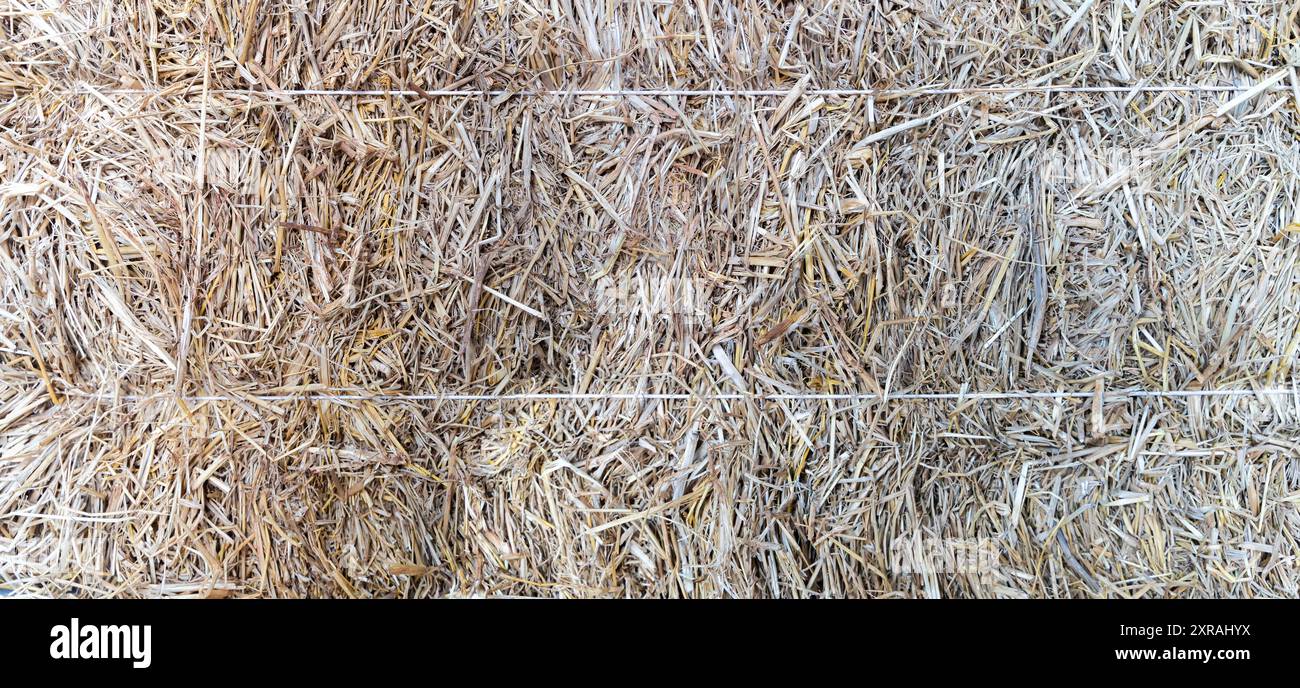 Background portrait of haystack. Agriculture symbol, hay bale group ...