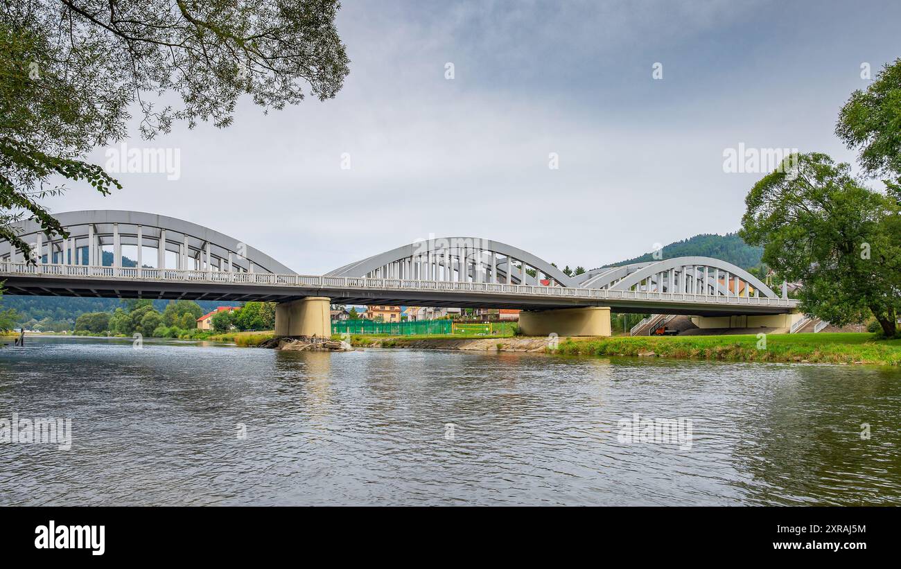 Three Span Bridge on the Dunajec River in Kroscienko, Poland, Europe ...