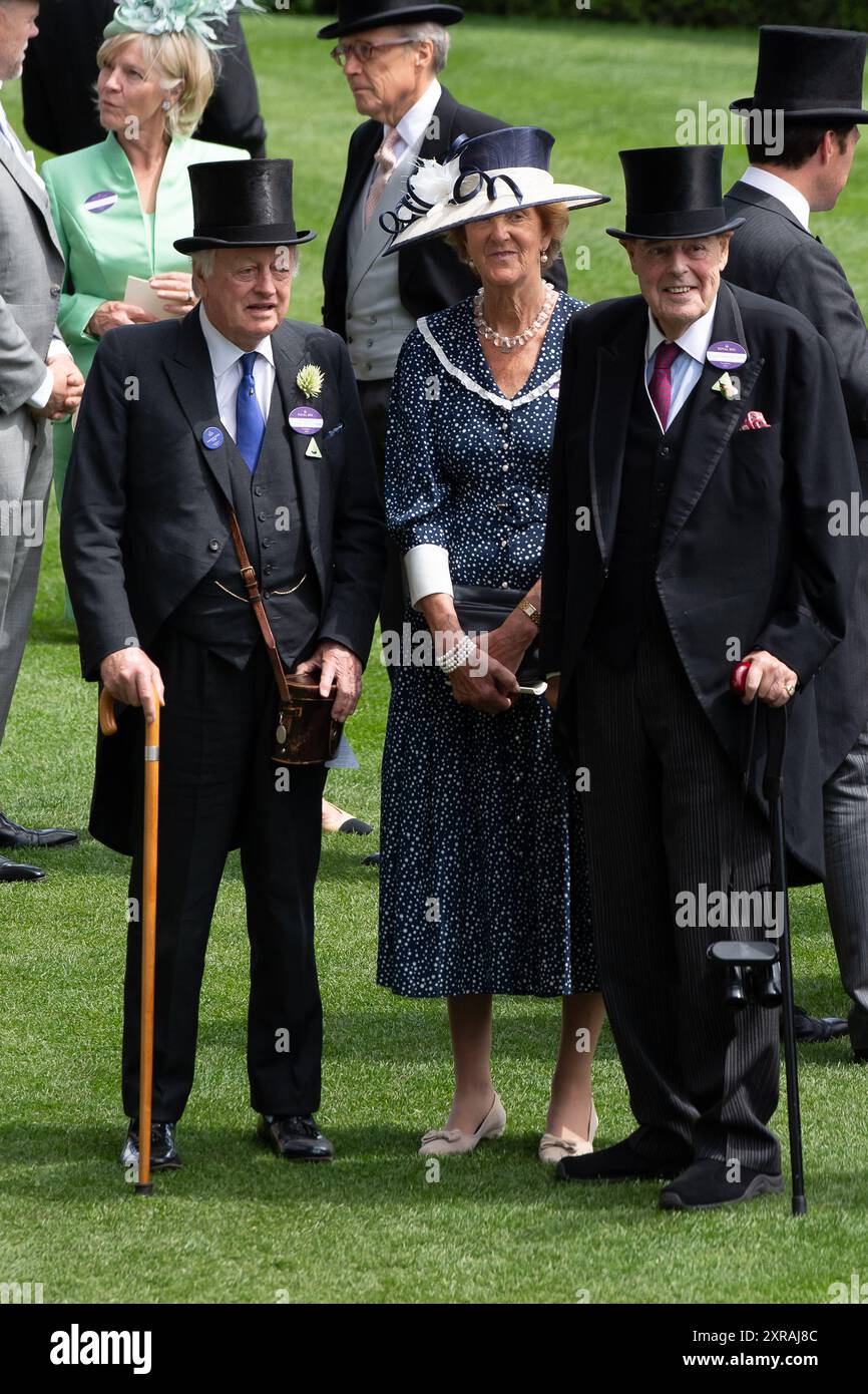 Ascot, UK. 20th June, 2024. Andrew Parker Bowles (L) and Lord Soames of ...