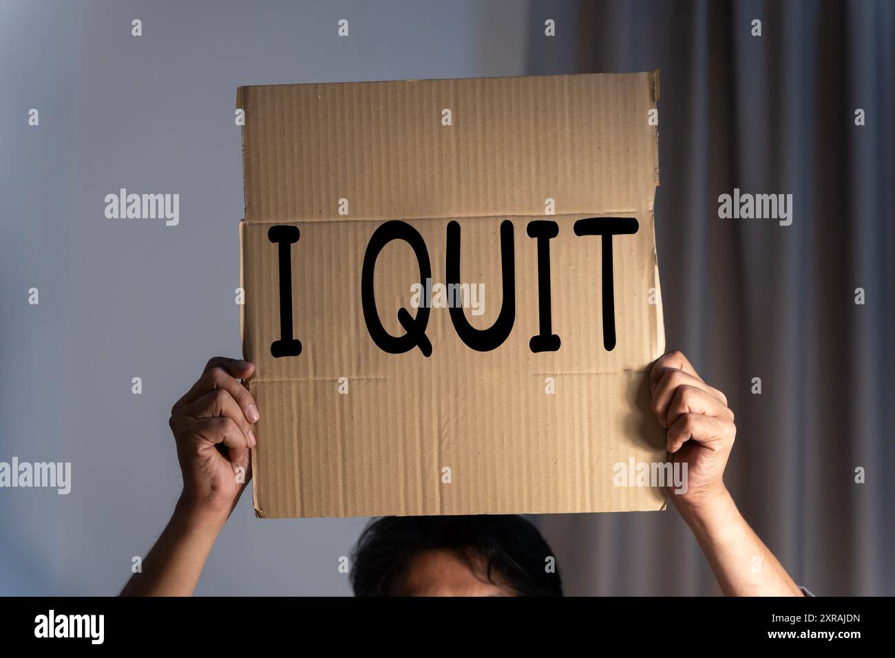 Resignation. businessman holding boxes for personal belongings and I ...
