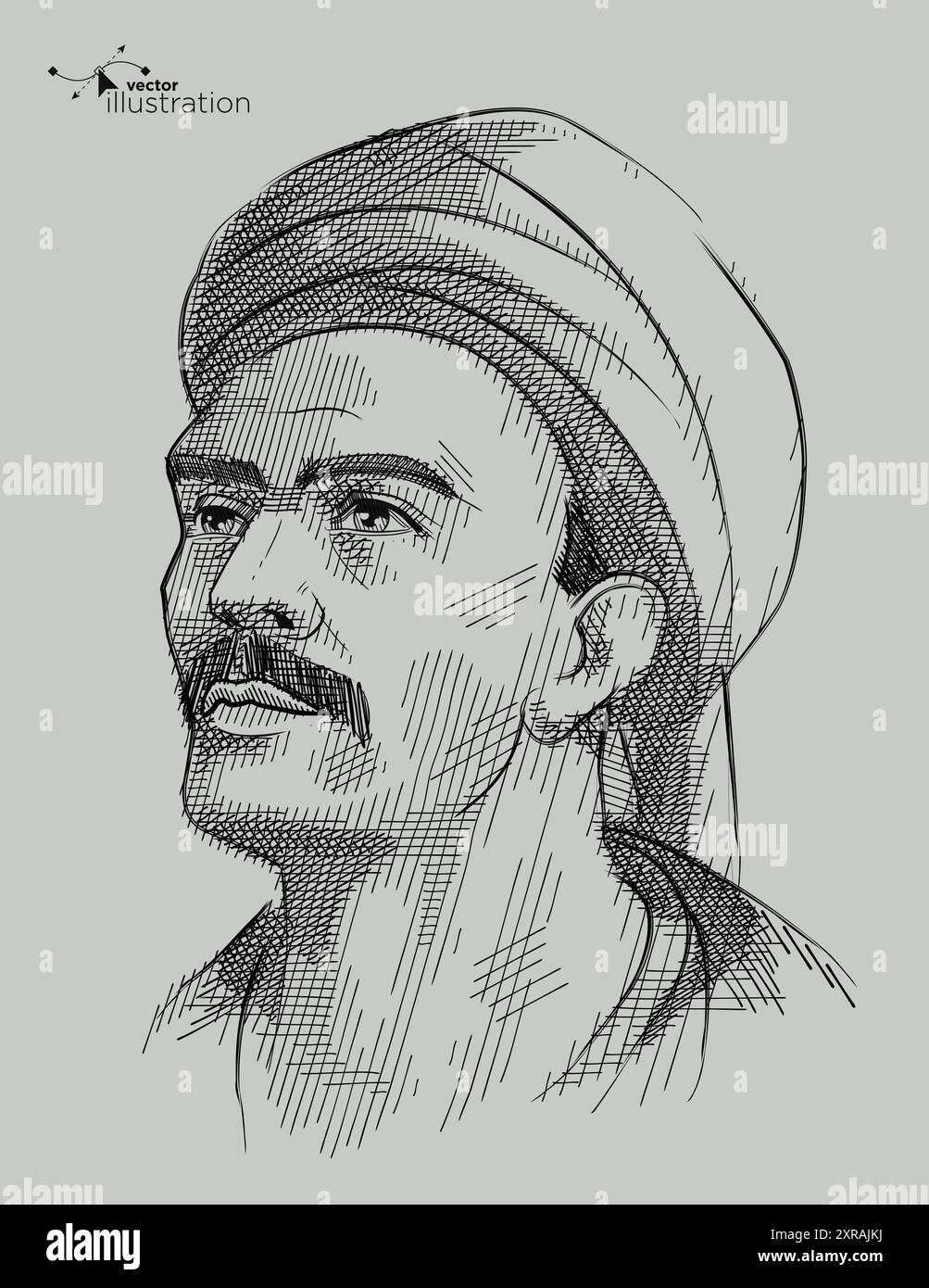 Vector illustration of Yunus the Dervish (1238-1328). Who was a 13th ...