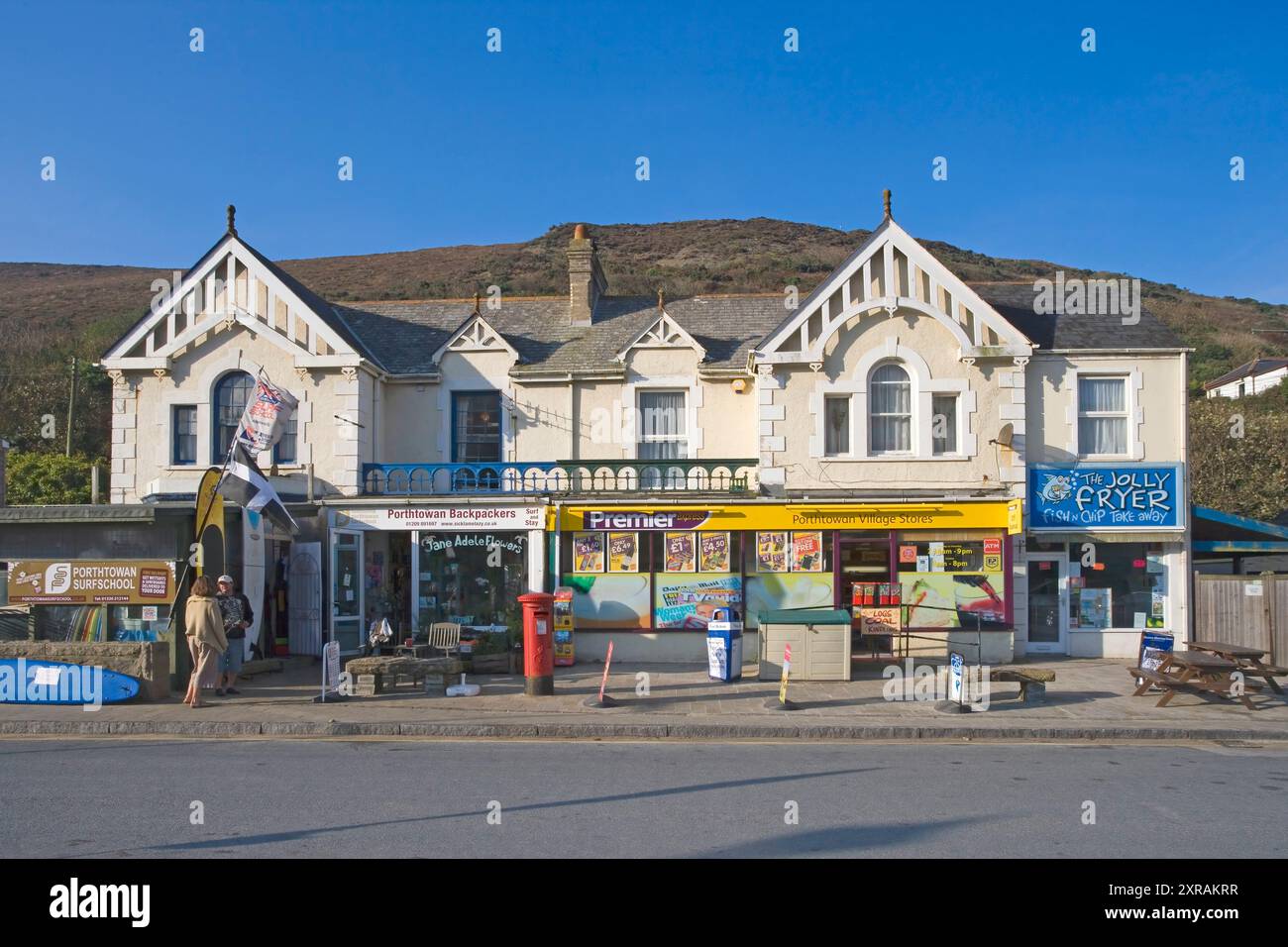 village shops in porthtowan on the north cornish coast Stock Photo - Alamy