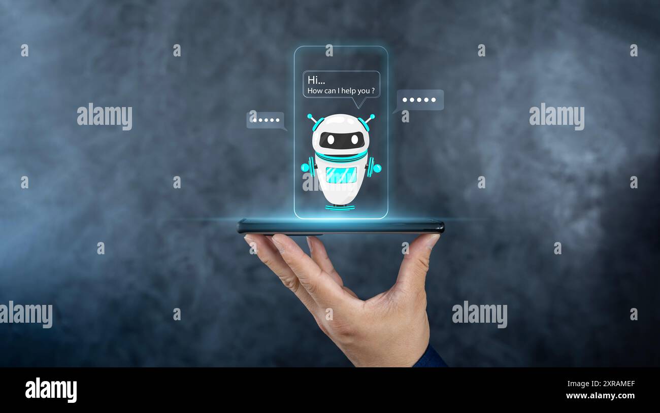 Digital chatbot, chat GPT, robot application, conversation assistant ...