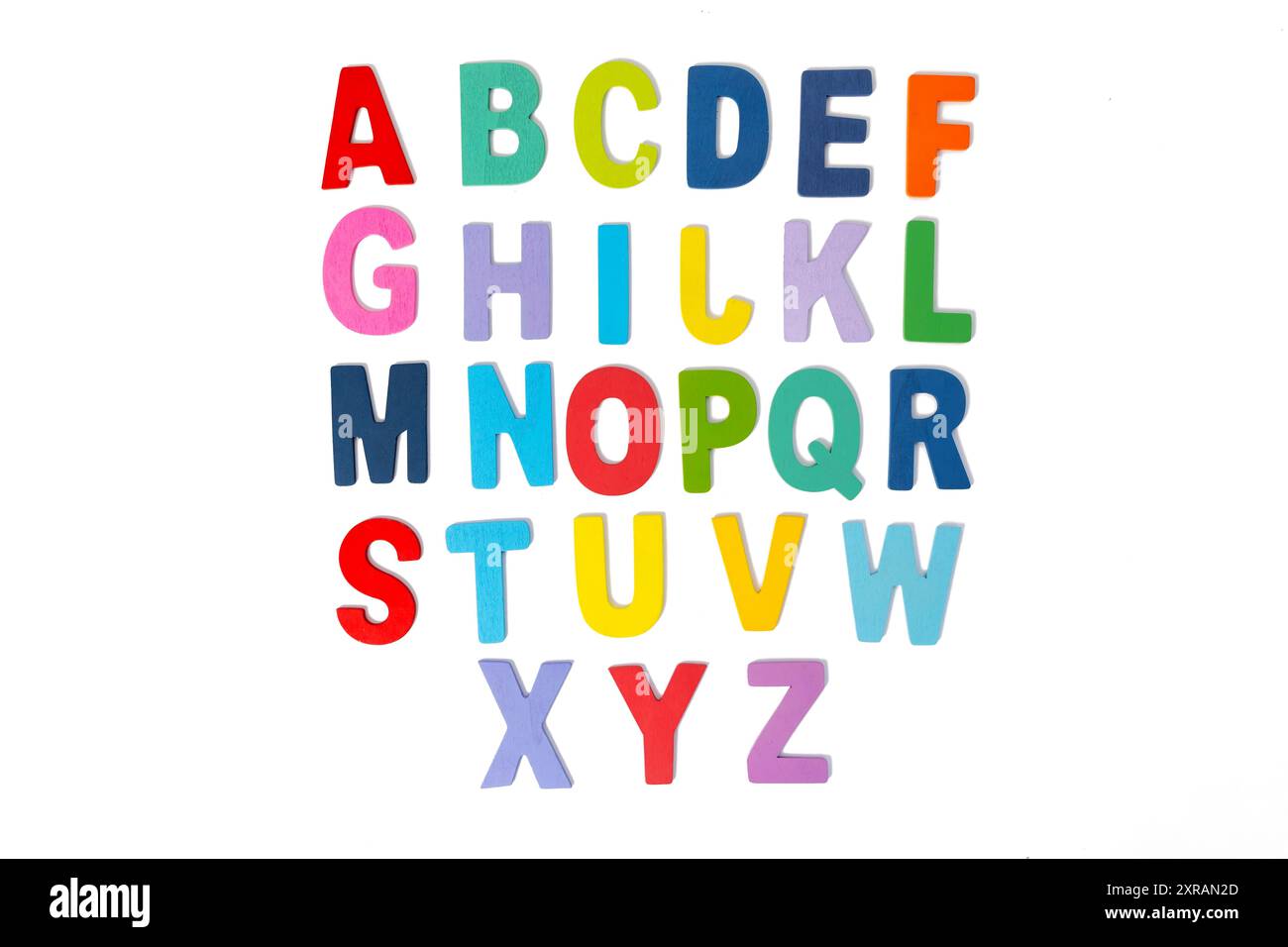 Blocks of wooden letters isolated on white. Wooden block capital ...