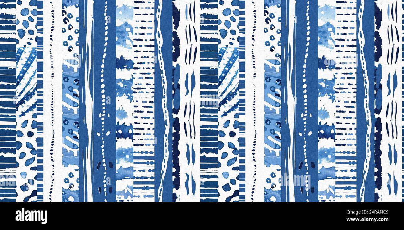 Modern blue white irregular beach stripe border for summer doodle ...