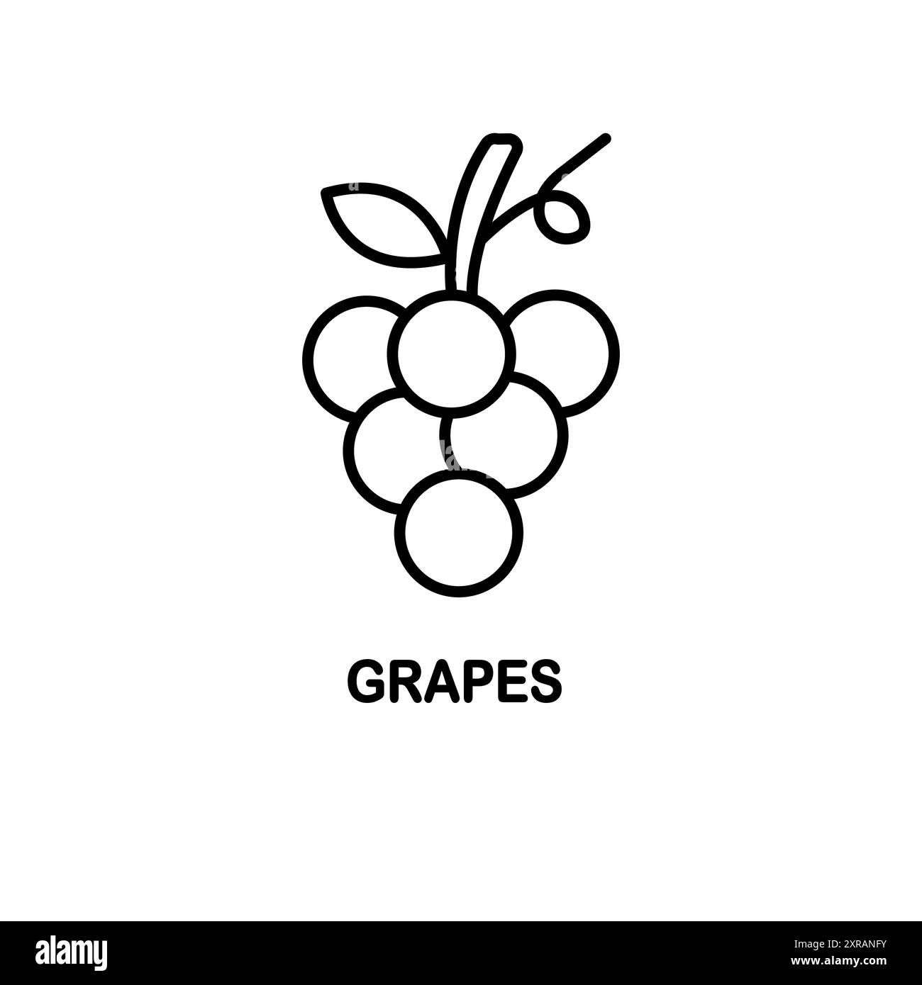 Grapes line icon vector design. Grape Icon Food Fruits Outlined silhouette Stock Vector Image ...
