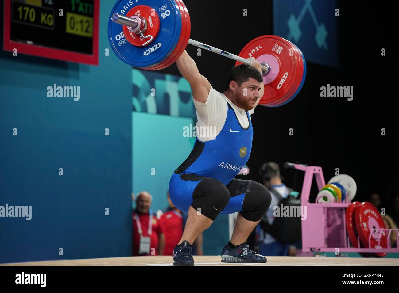 Andranik Karapetyan of Armenia competes during the men's 89kg ...