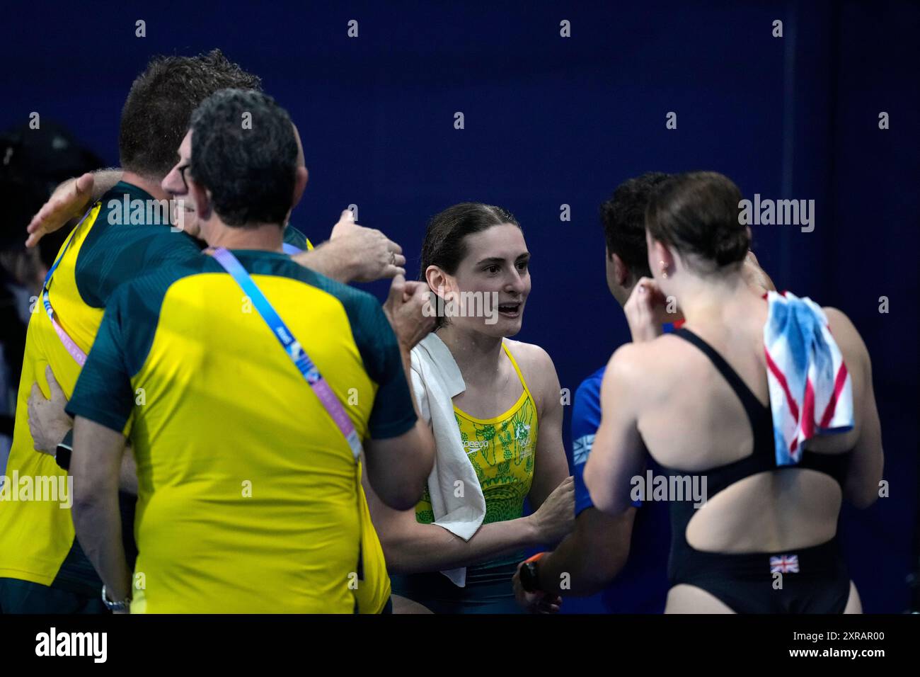 Australia's Maddison Keeney, center, reacts after competing in the ...
