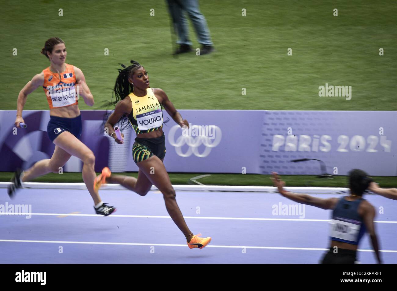 Paris, France. 09th Aug, 2024. Jamaica's Charokee Young competes in the ...