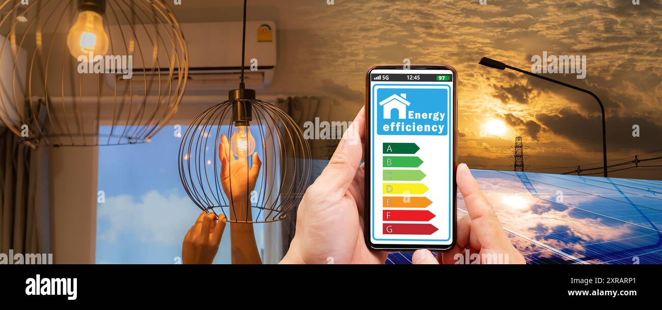Solar panel with photovoltaic system. Renewable energy technology house ...