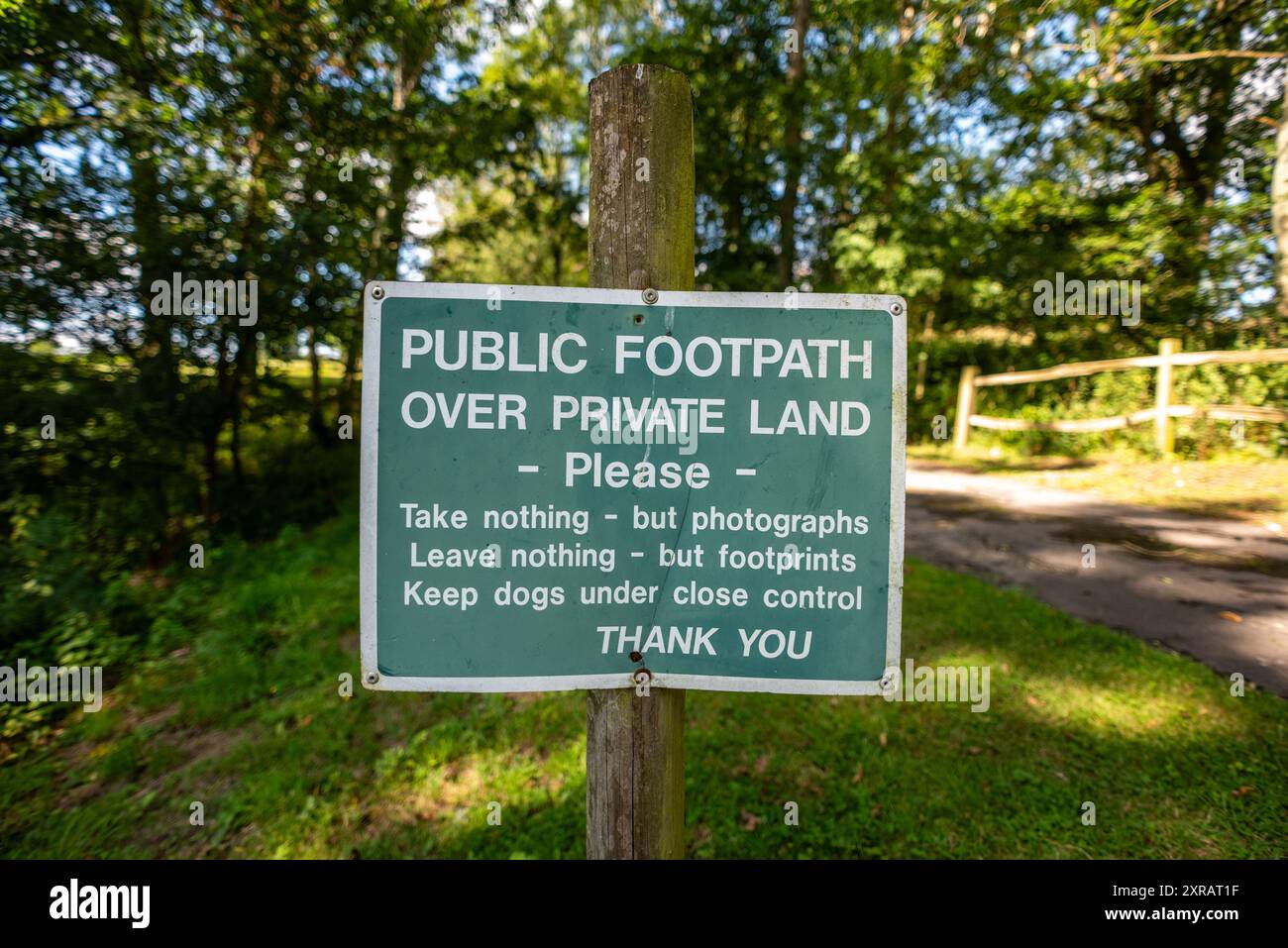 Bolney, August 9th 2024: Public footpath over private land signage ...