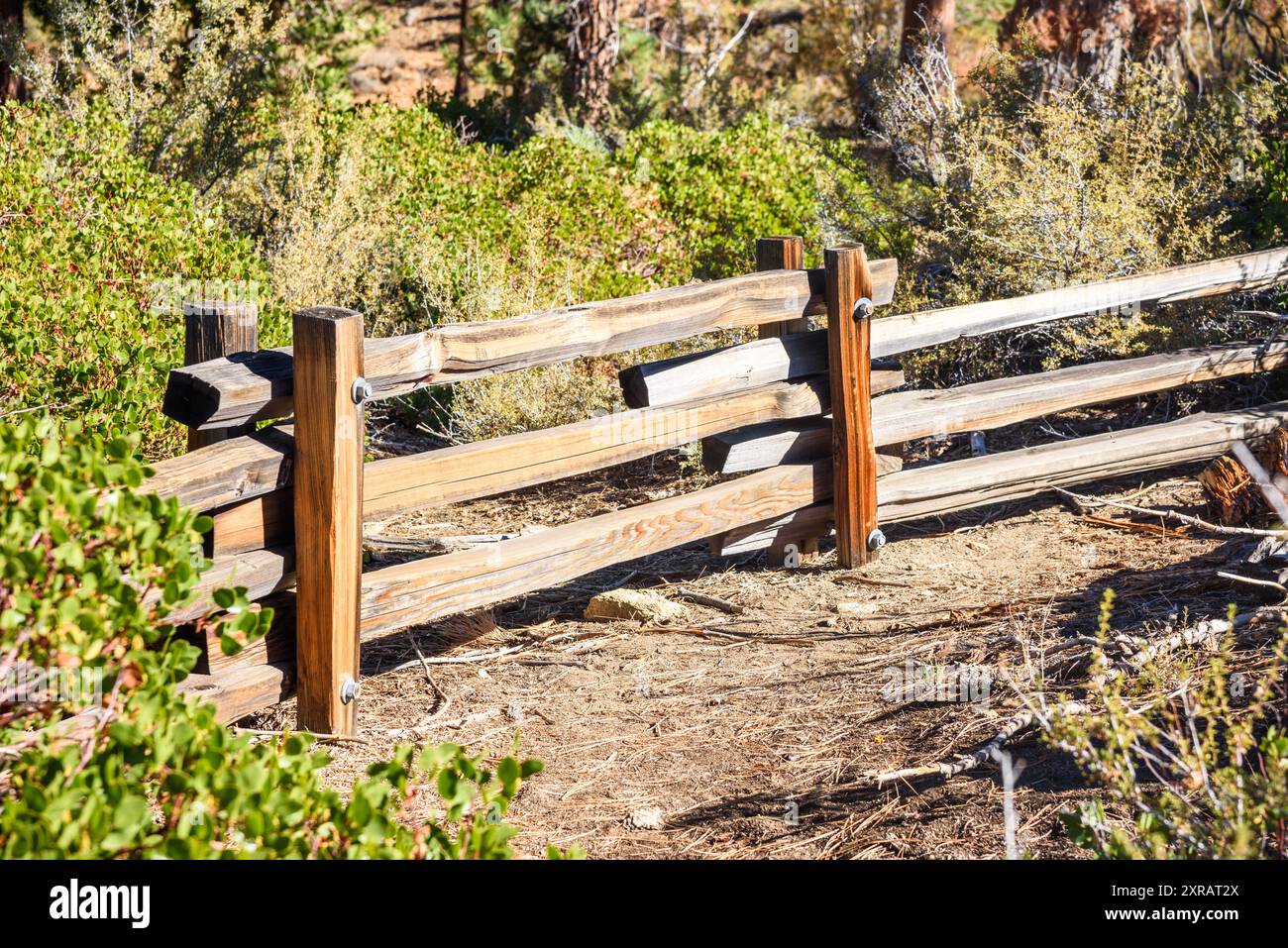 Wooden fence along park hi-res stock photography and images - Alamy