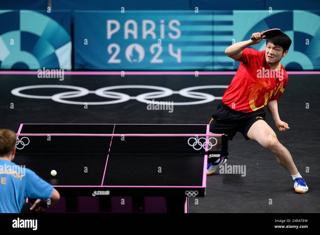 Fan Zhendong of, China. , . in the men's team table tennis final match between Sweden and China ...