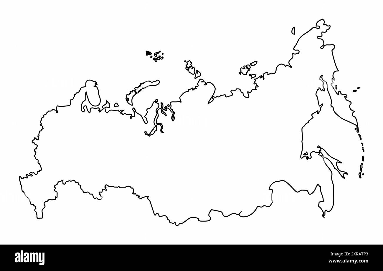 Russia outline map isolated on white background Stock Vector Image ...
