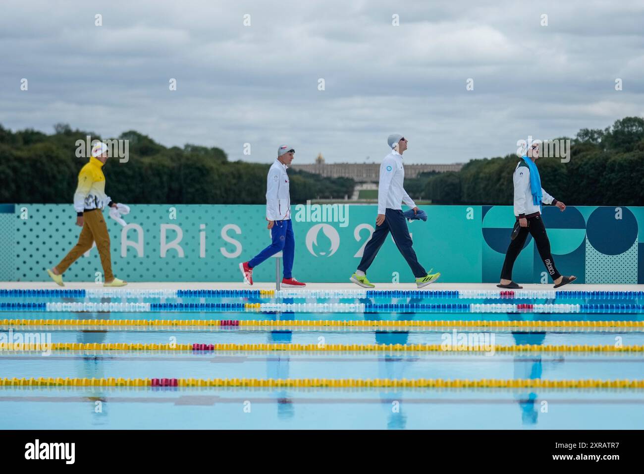 Swimmers prepare to compete in the men's individual Swimming 200m ...