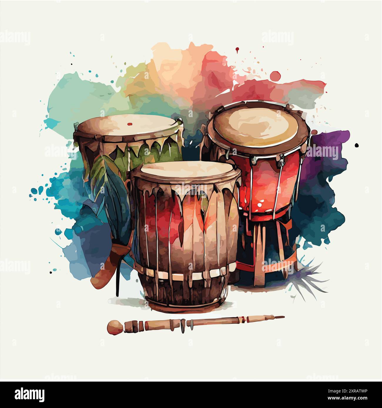 Painted drums Stock Vector Images - Alamy