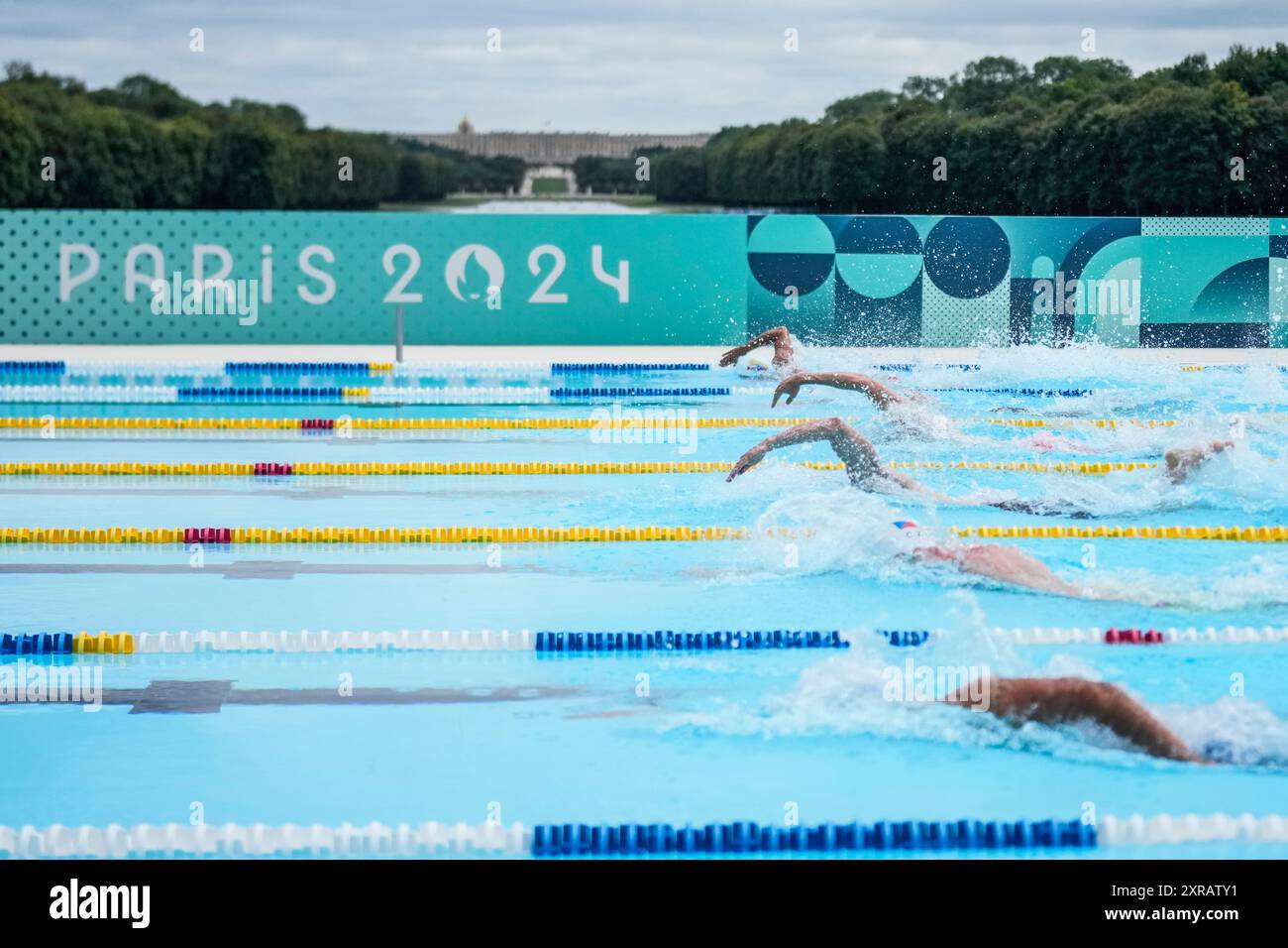 Swimmers compete in the men's individual Swimming 200m Freestyle semi ...