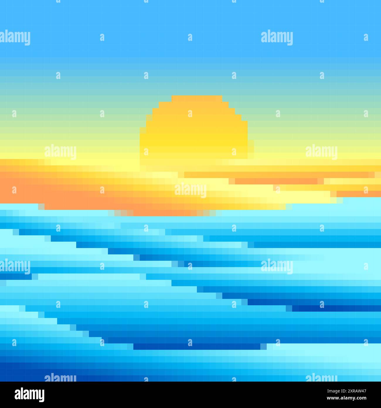 Pixel art seascape Stock Vector Images - Alamy