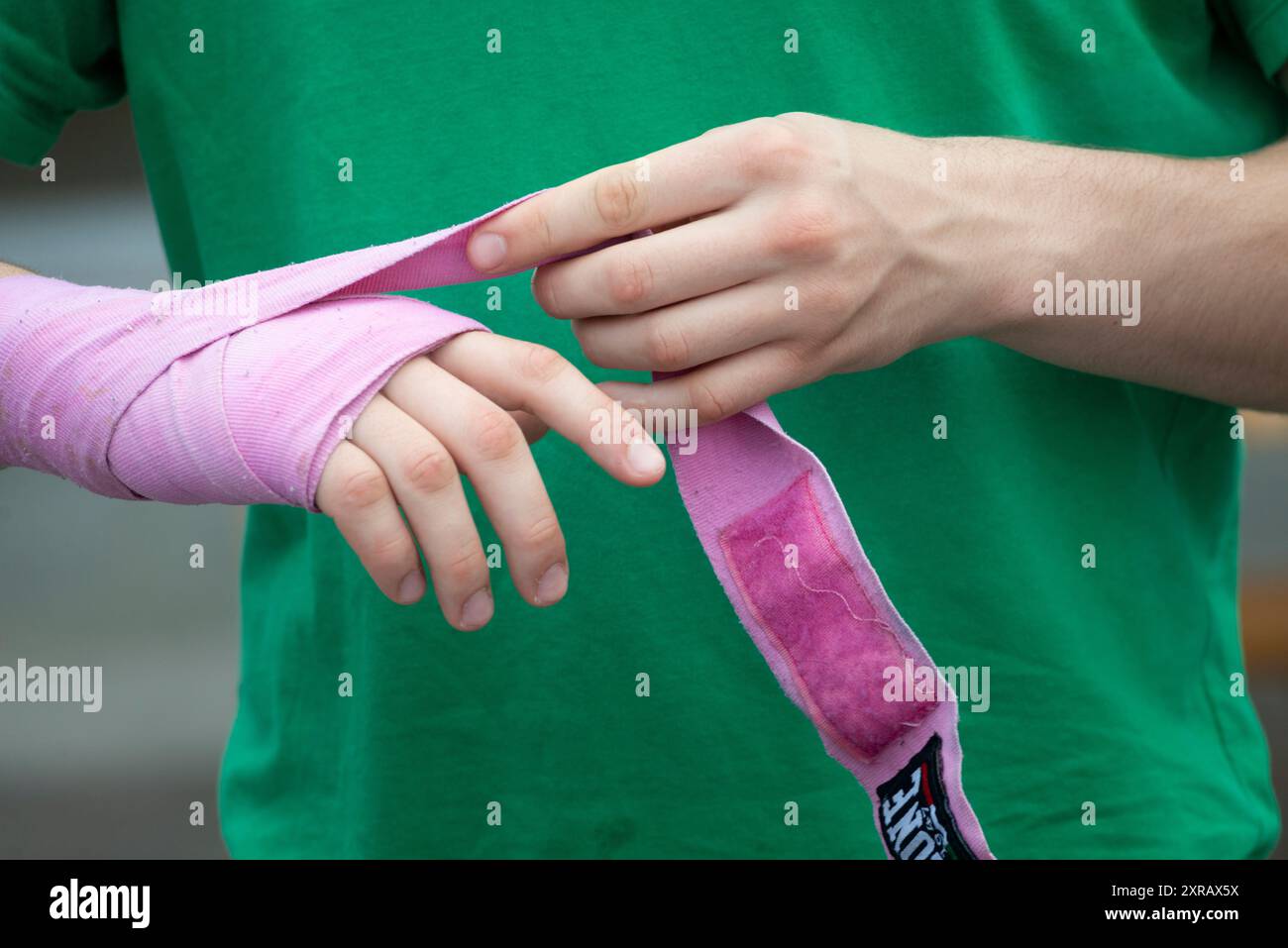 Closeup fit woman wrapping hands hi-res stock photography and images ...