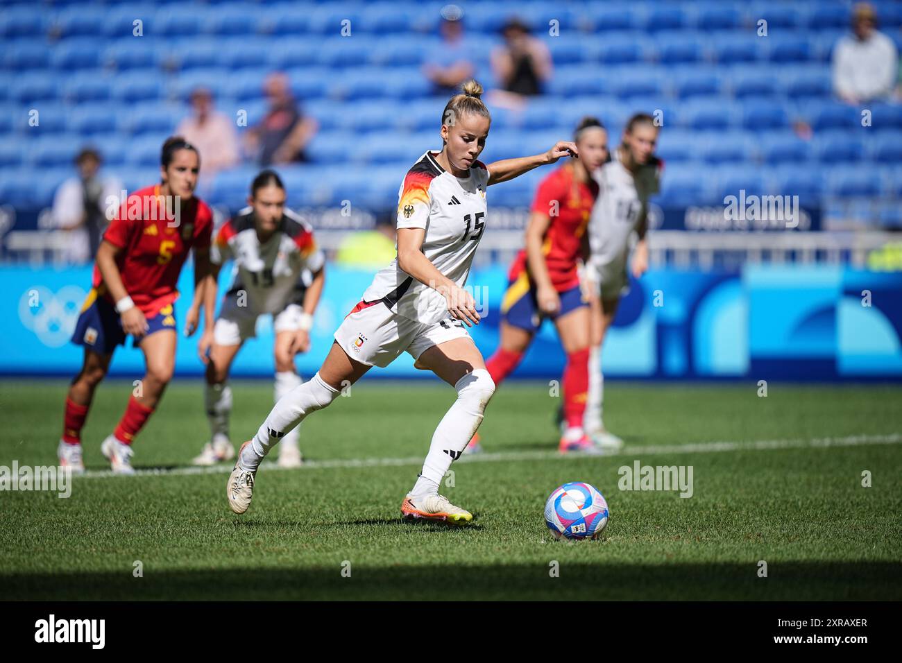 Germany's Giulia Gwinn scores a goal during the women's bronze medal ...