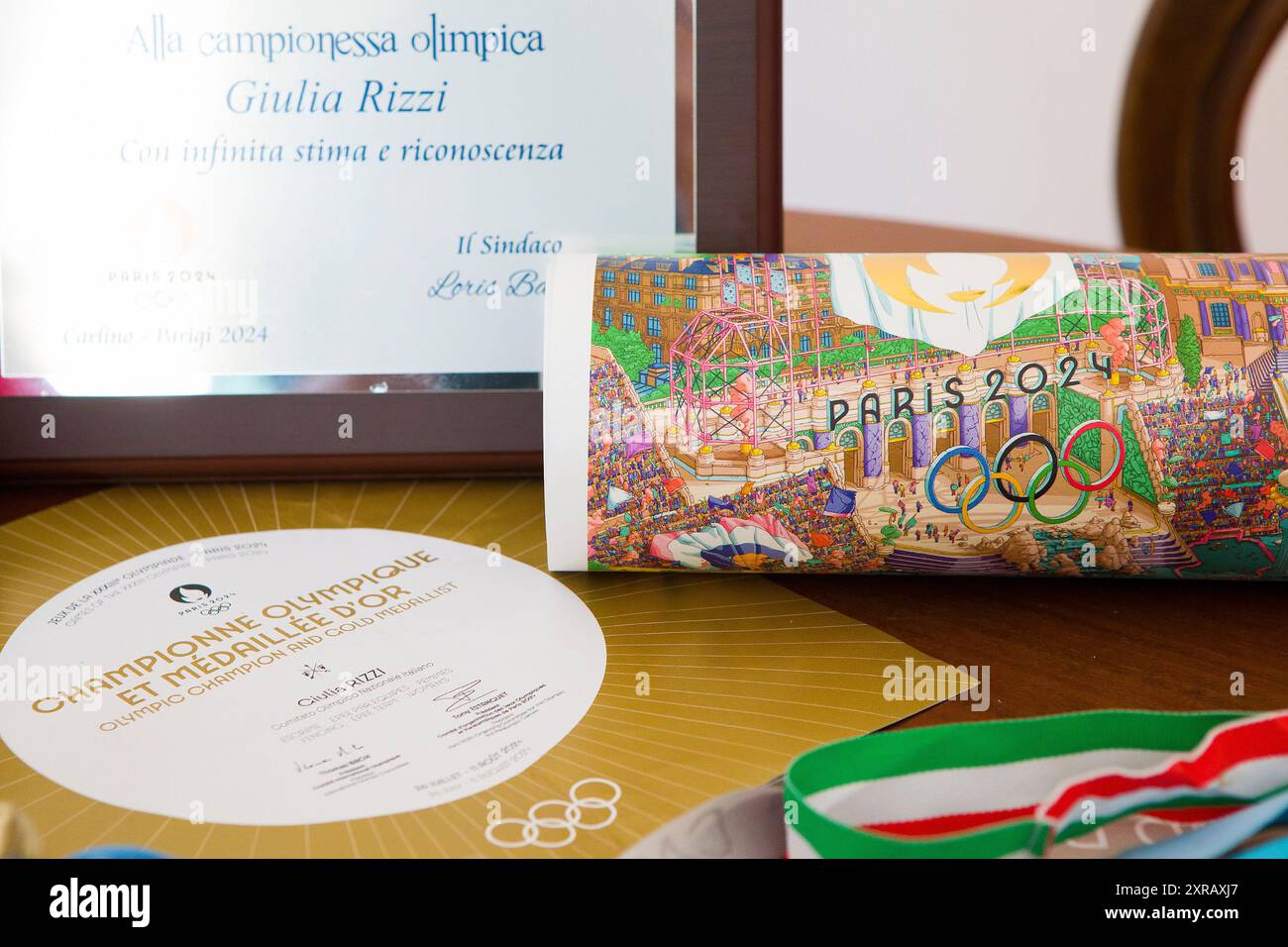 Udine, Italia. 08th Aug, 2024. Giulia Rizzi medaglia d'oro nella ...