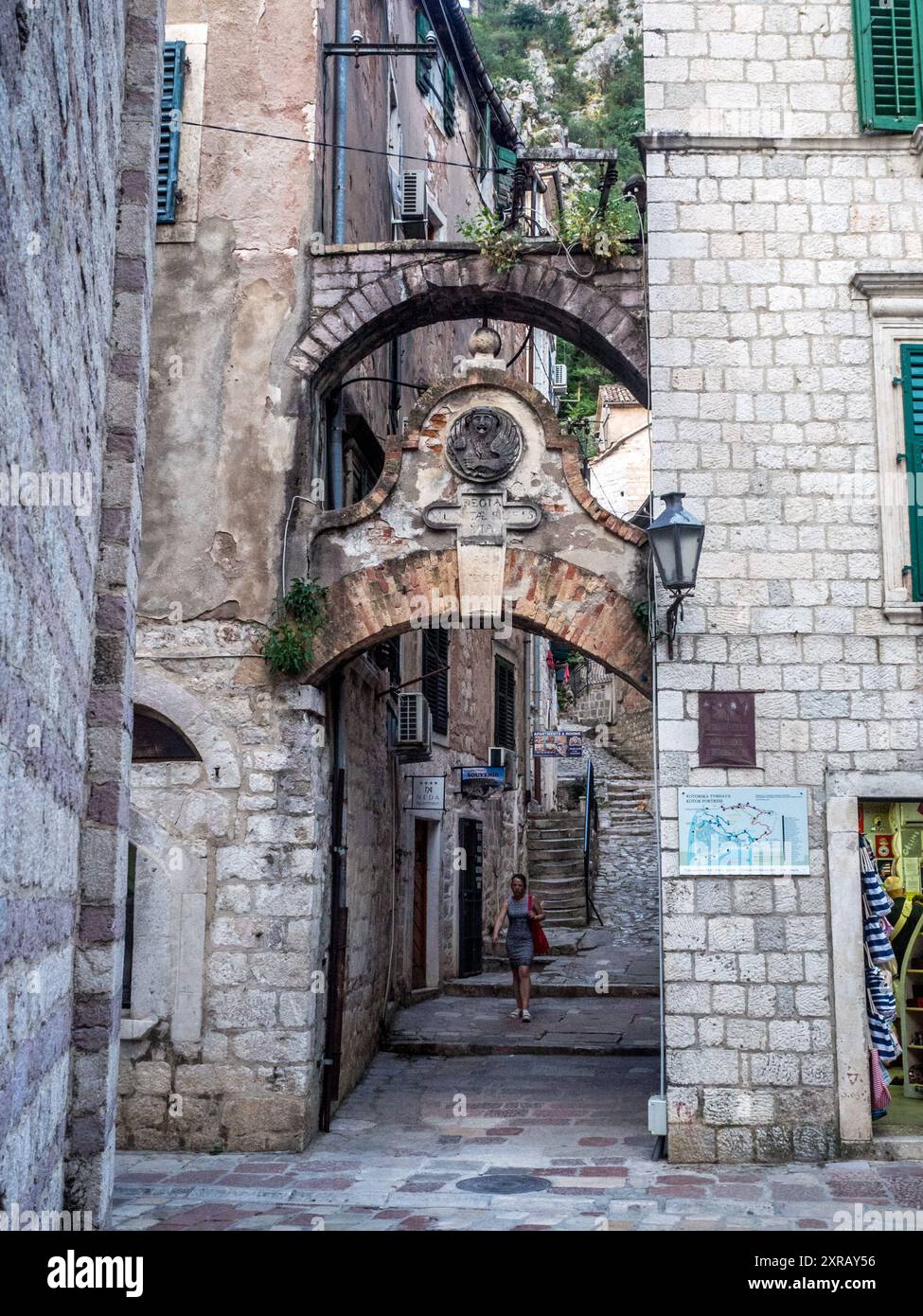 Official North Entrance to The Kotor Bay Fortress Hike Stock Photo - Alamy