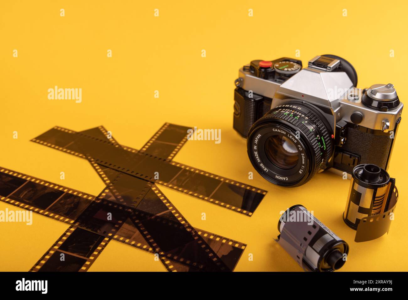 Golden film roll concept hi-res stock photography and images - Alamy